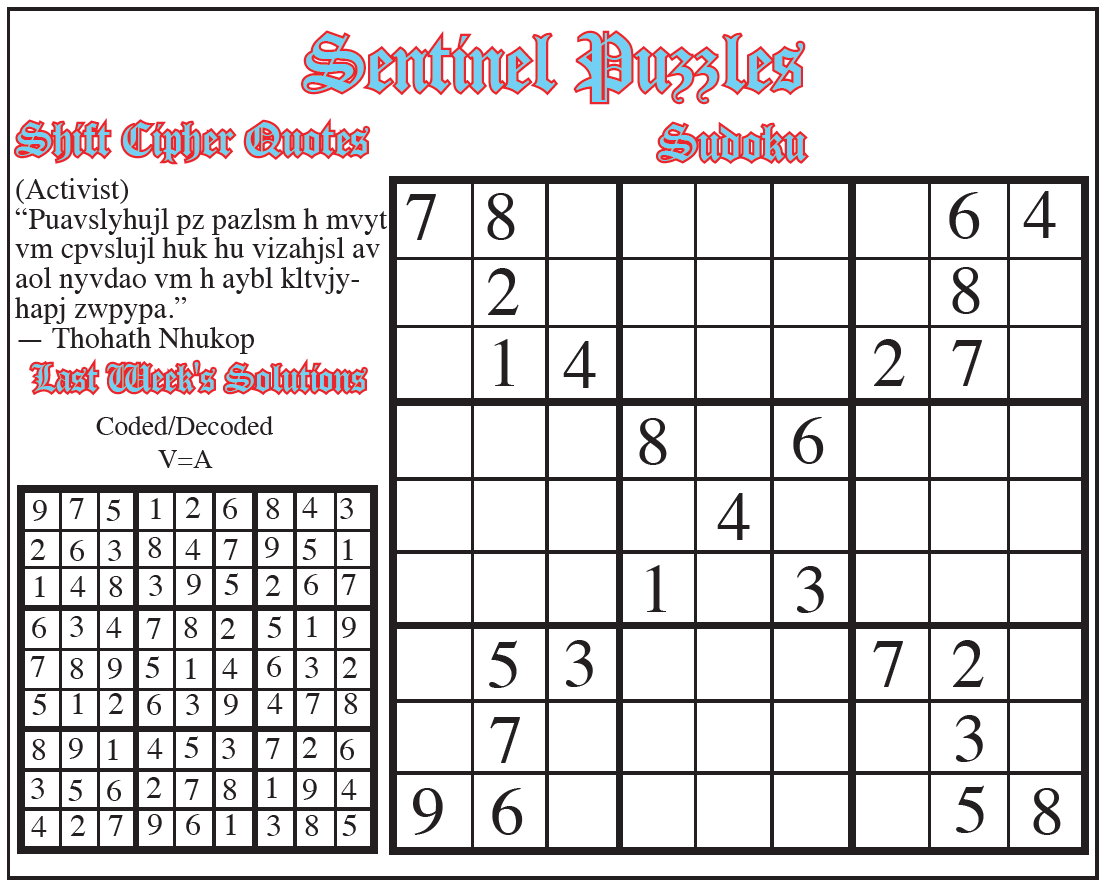This Week’s Puzzles - September 18 2025 Edition - Johnston County Sentinel